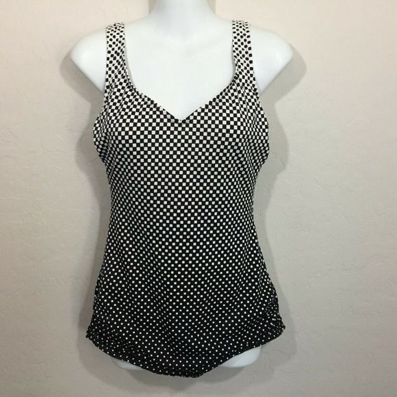 Unbranded | Swim | Black White Checkard One Piece Short Dress Bathing ...